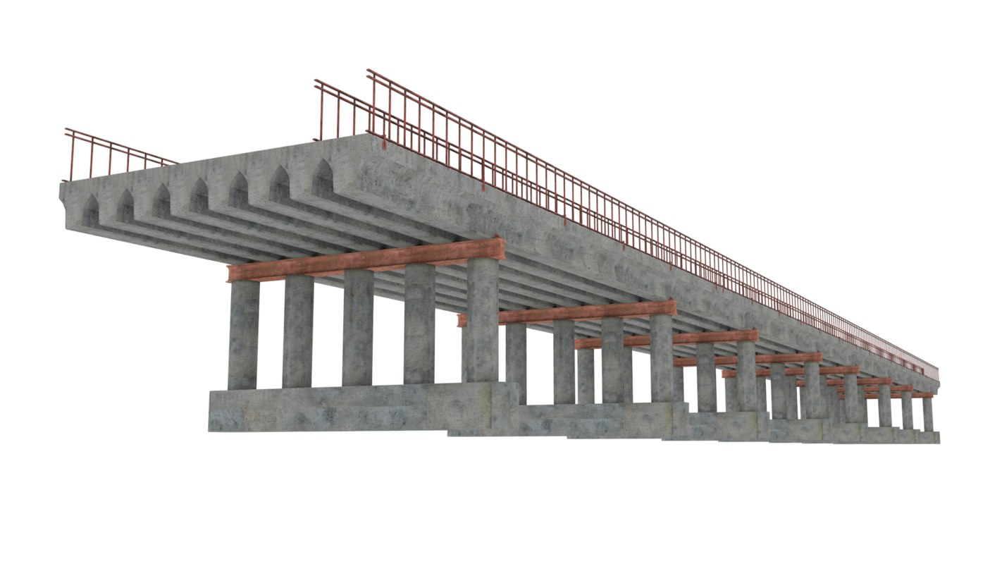 3d concrete bridge blocks model