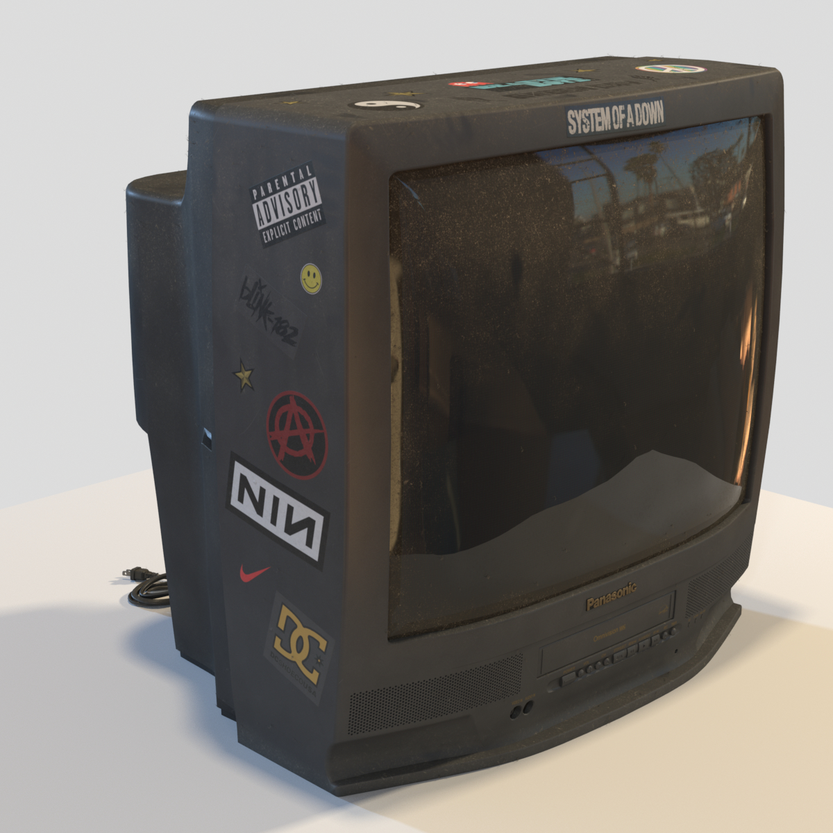 crt television 3d fbx