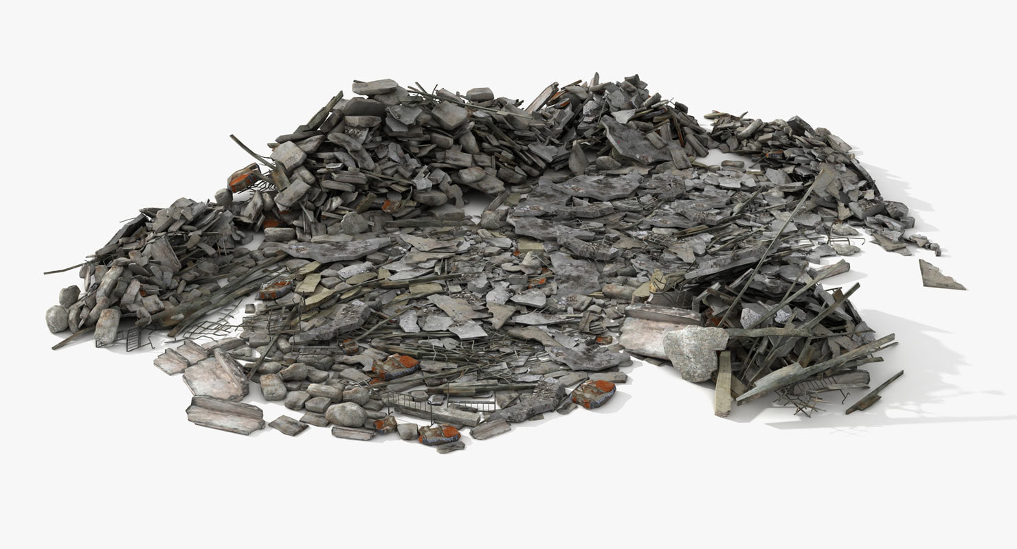 heaps debris rubble scene 3d max