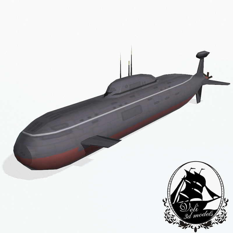 3d akula-class submarine akula class