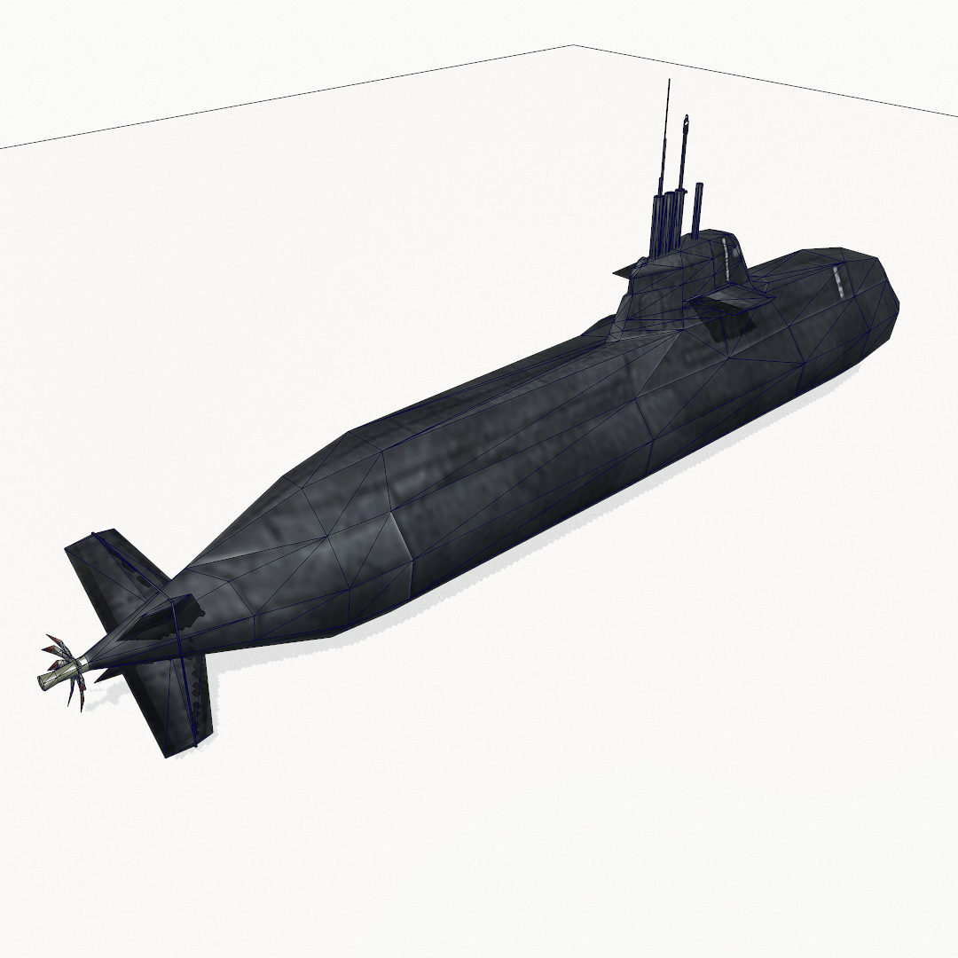 german type 212 submarine 3d 3ds