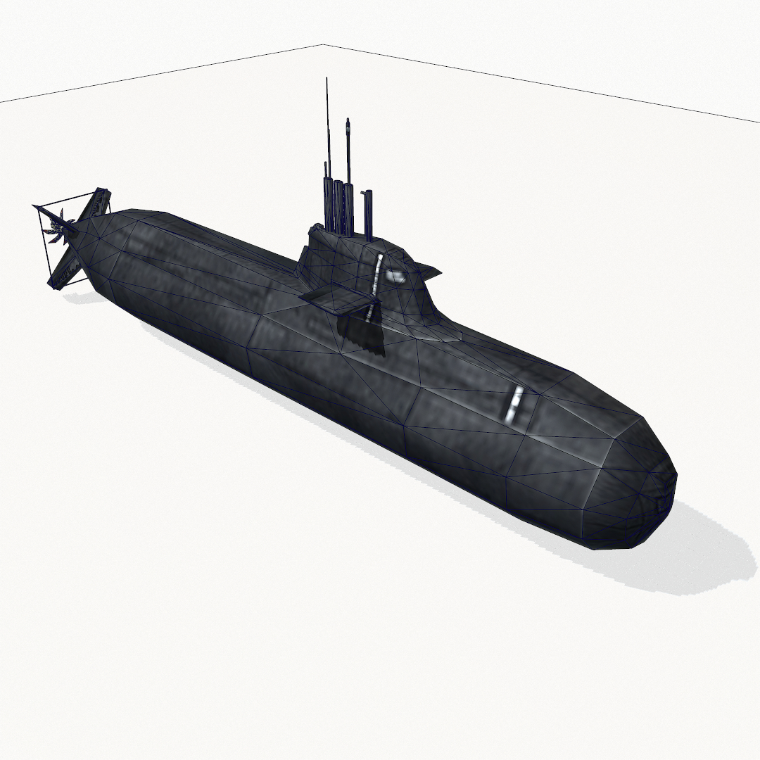 german type 212 submarine 3d 3ds