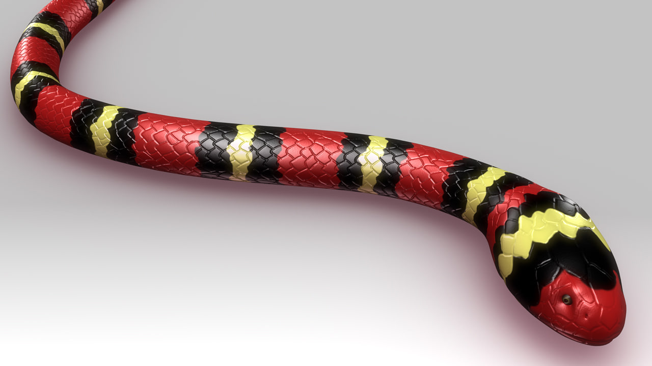 3d coral snake rigged