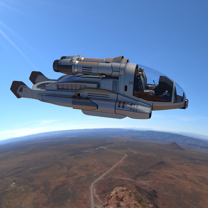 3d flying vehicle concept model