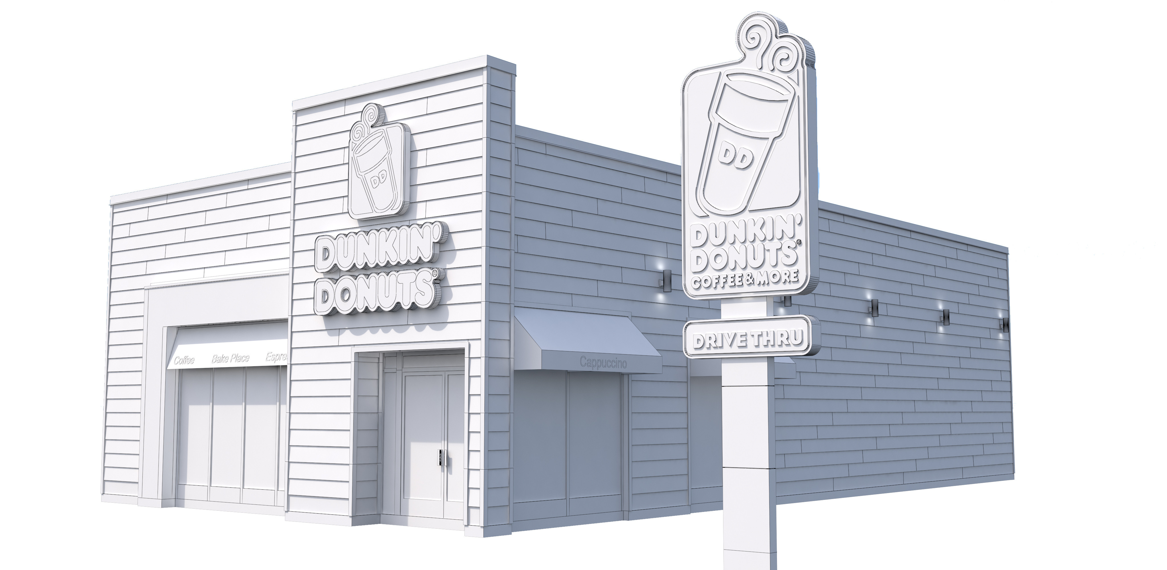 fast food restaurant 3d model