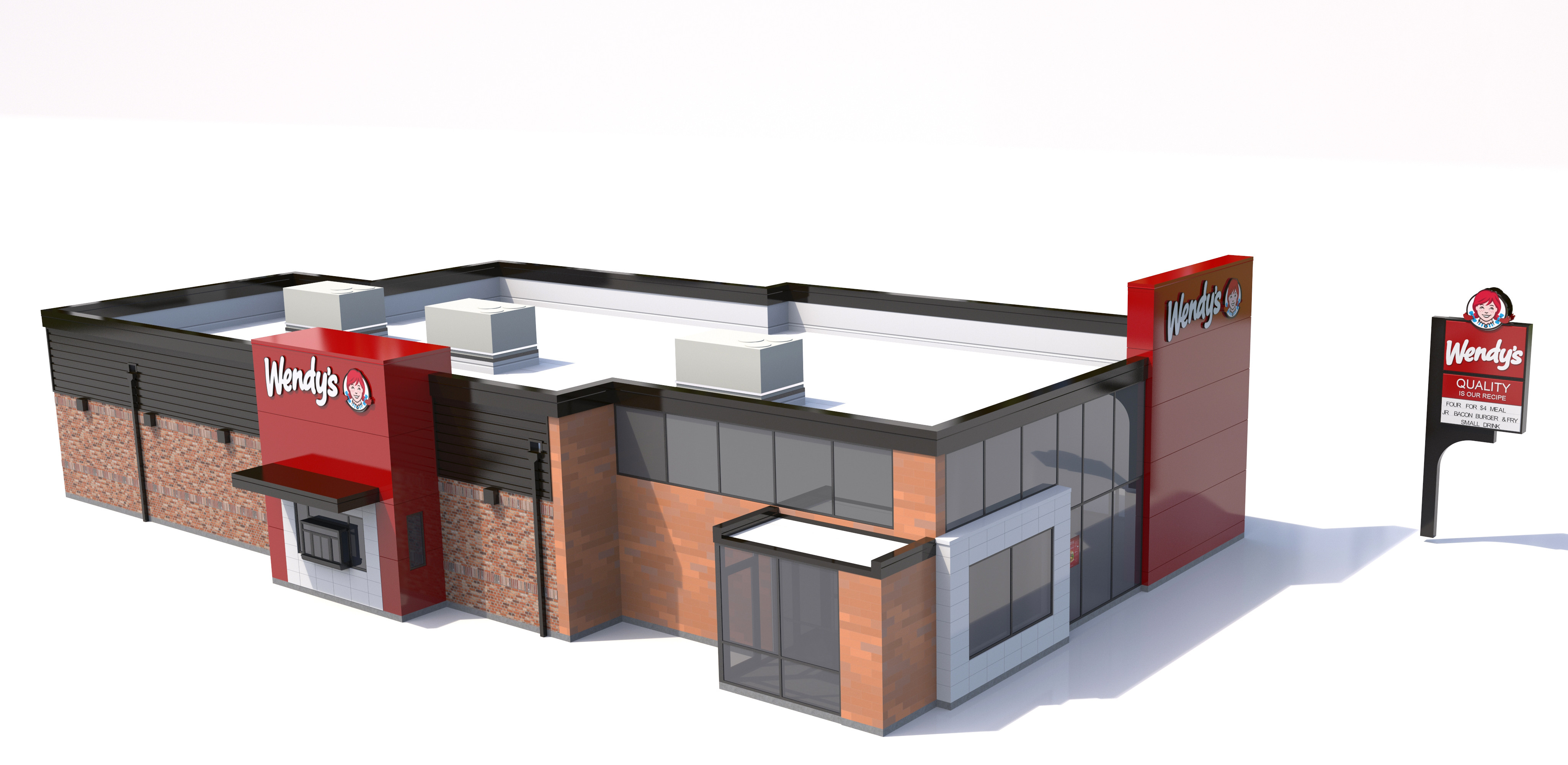 fast food restaurant 3d model