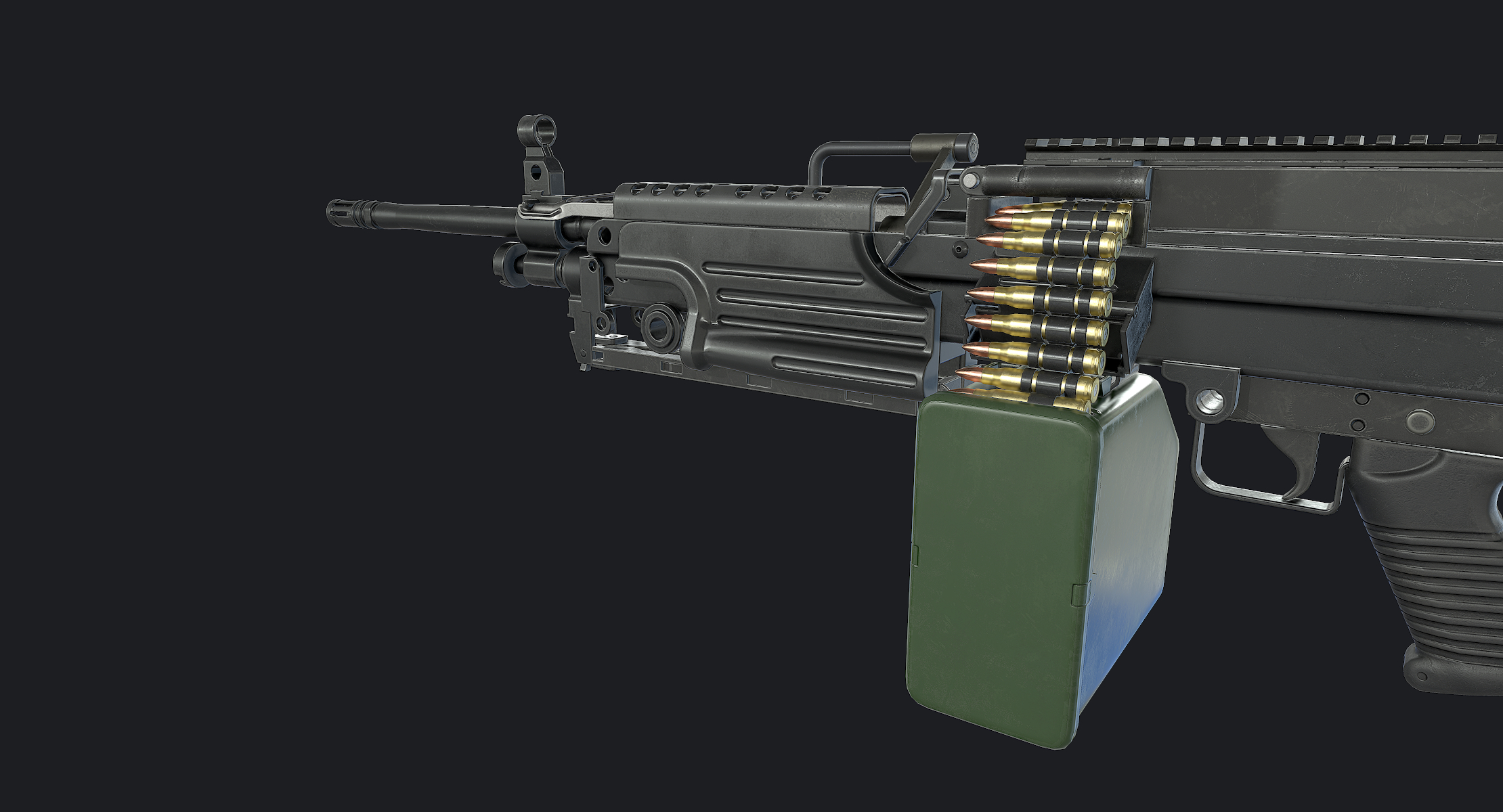 m249 machine gun 3d max