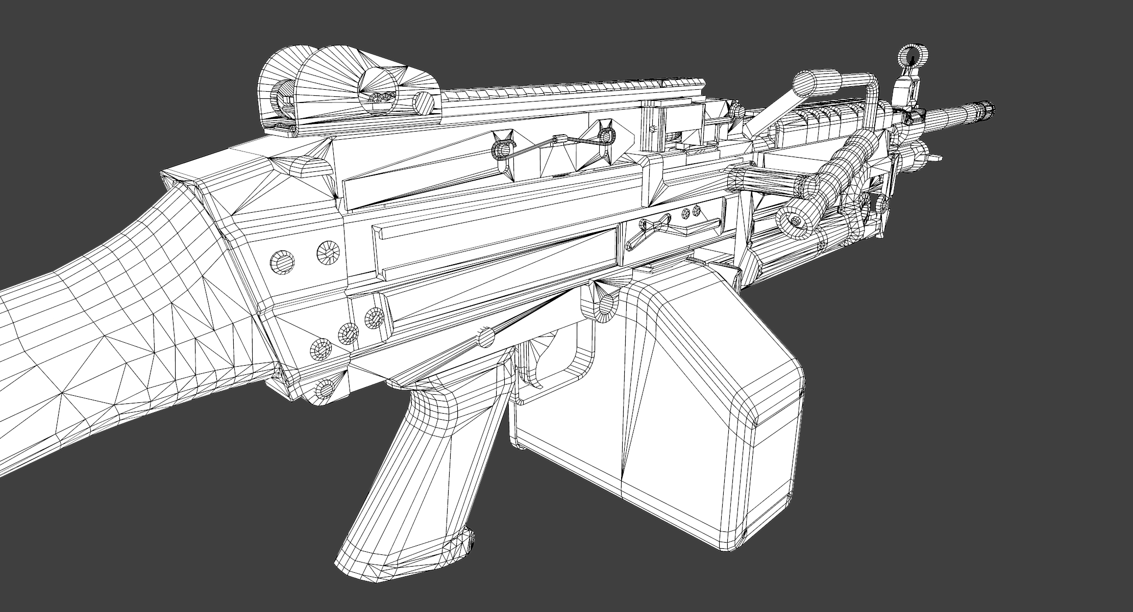 m249 machine gun 3d max