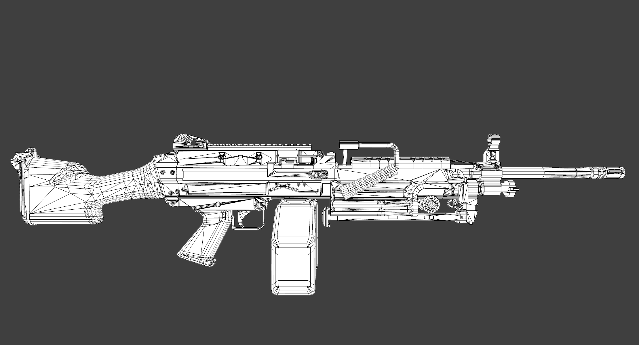 m249 machine gun 3d max