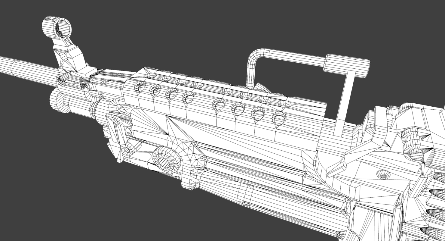 m249 machine gun 3d max