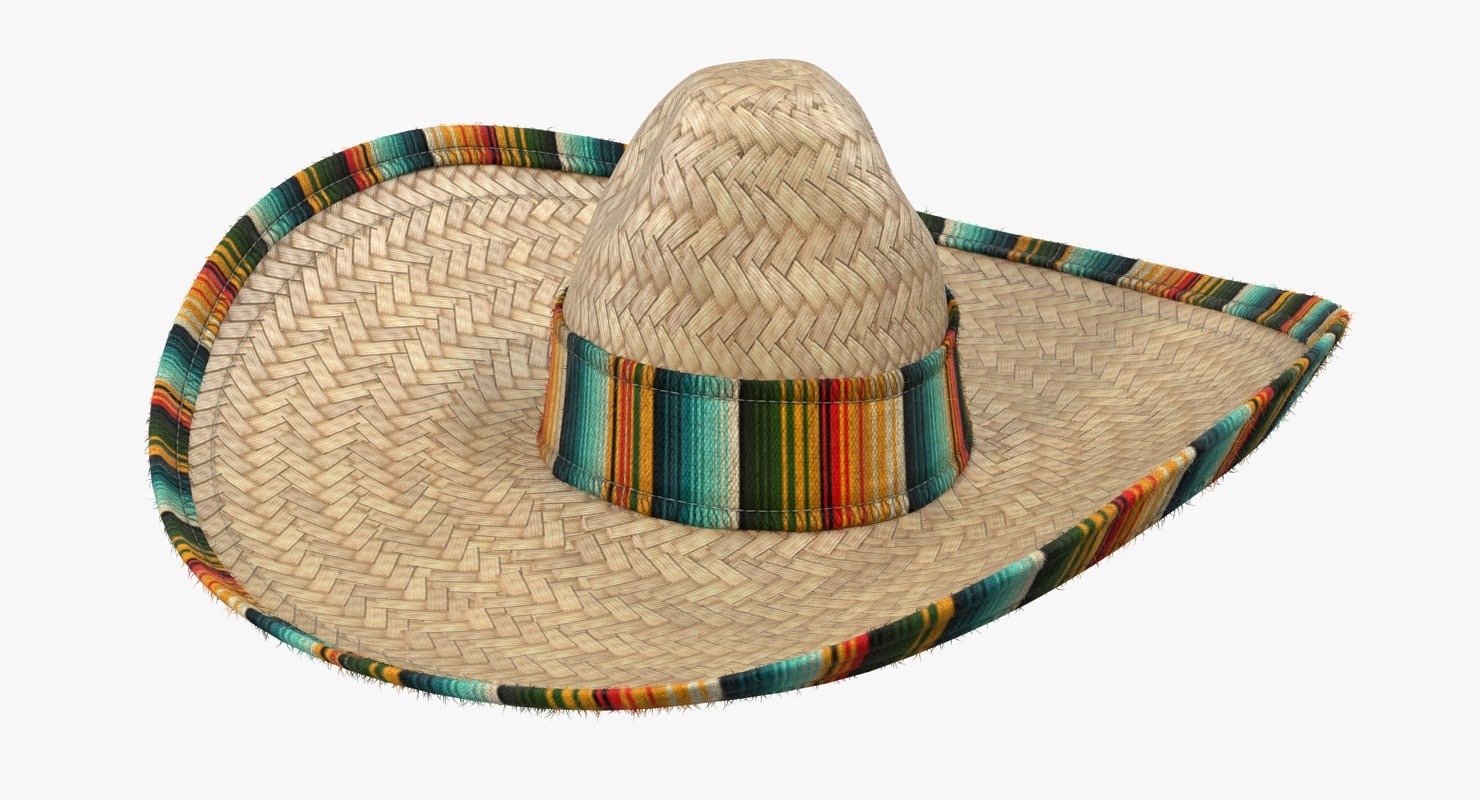 straw sombrero fur color 3d max