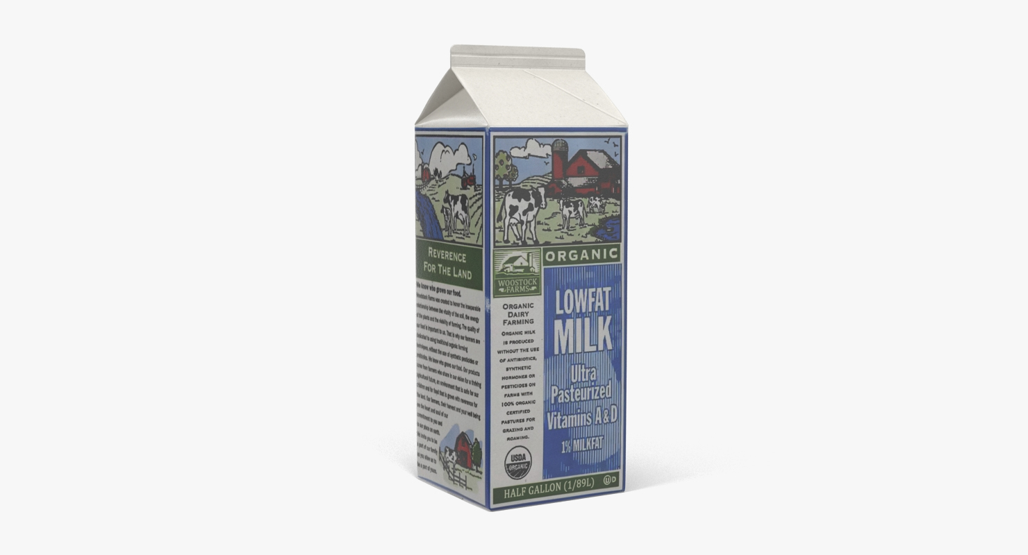 3d half gallon milk carton