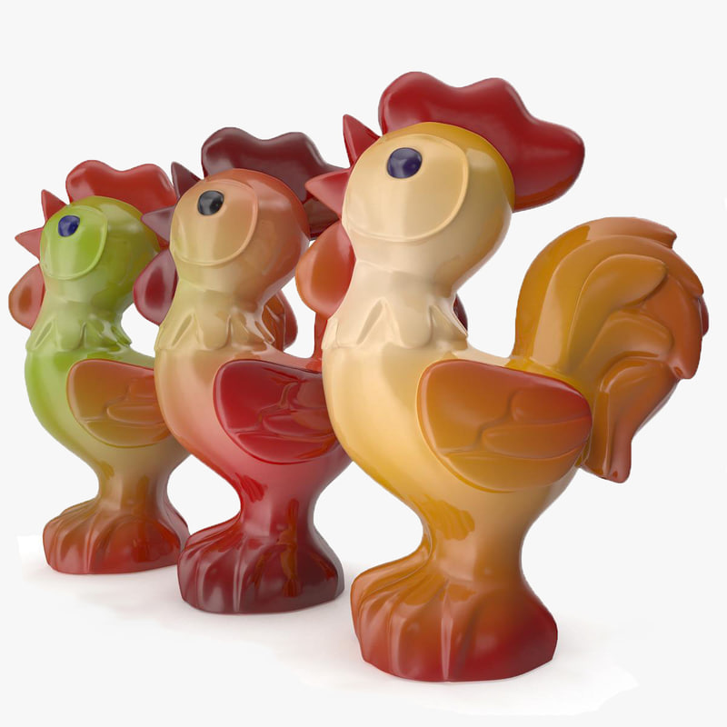 plastic roosters 3d model