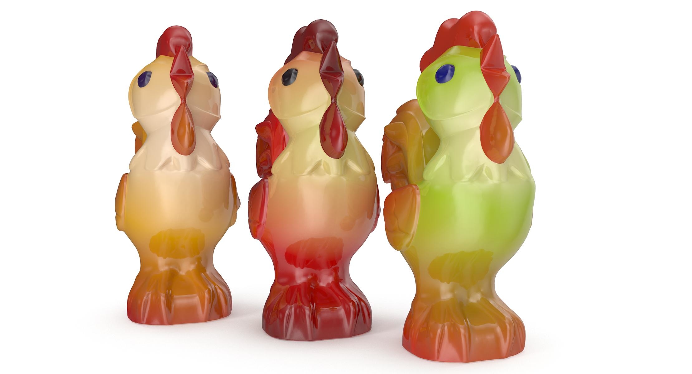 plastic roosters 3d model