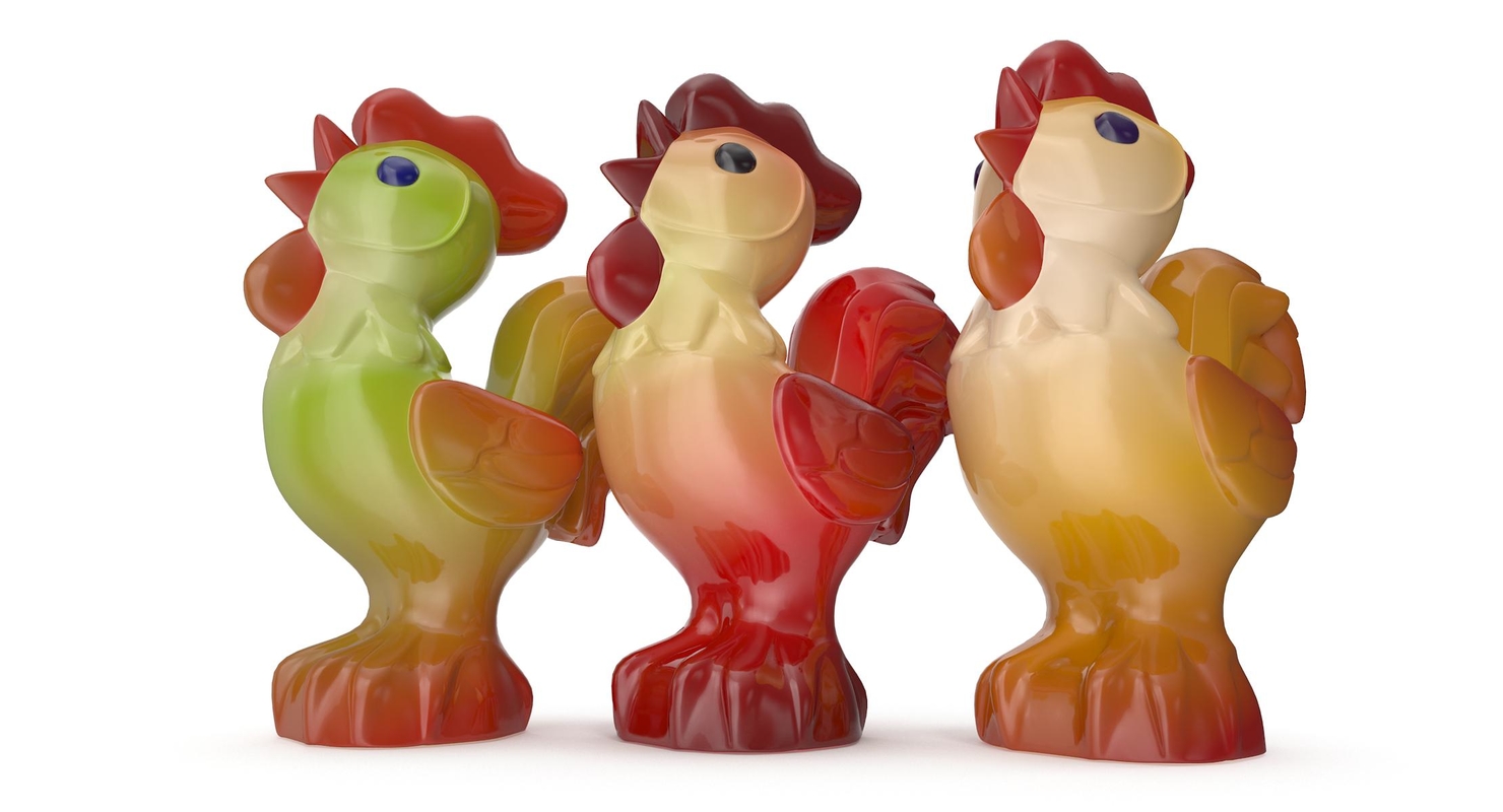 plastic roosters 3d model
