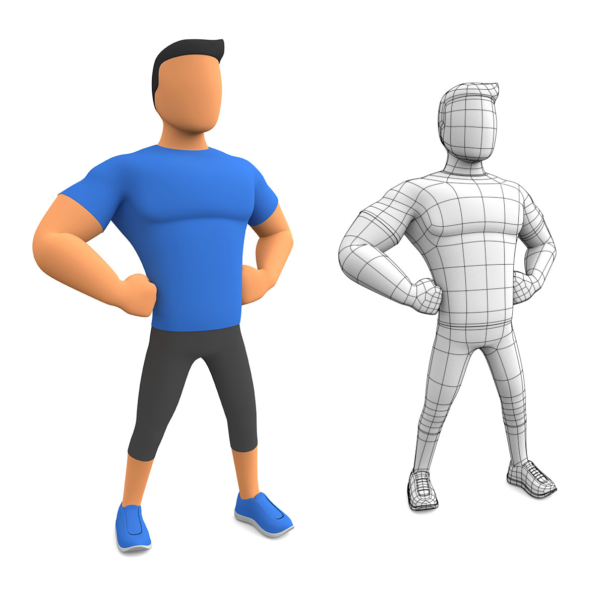 3d cartoon fitness man