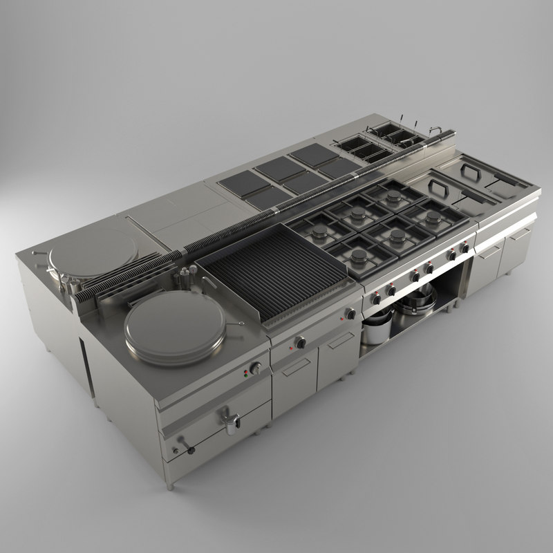 commercial kitchen industrial 3d max