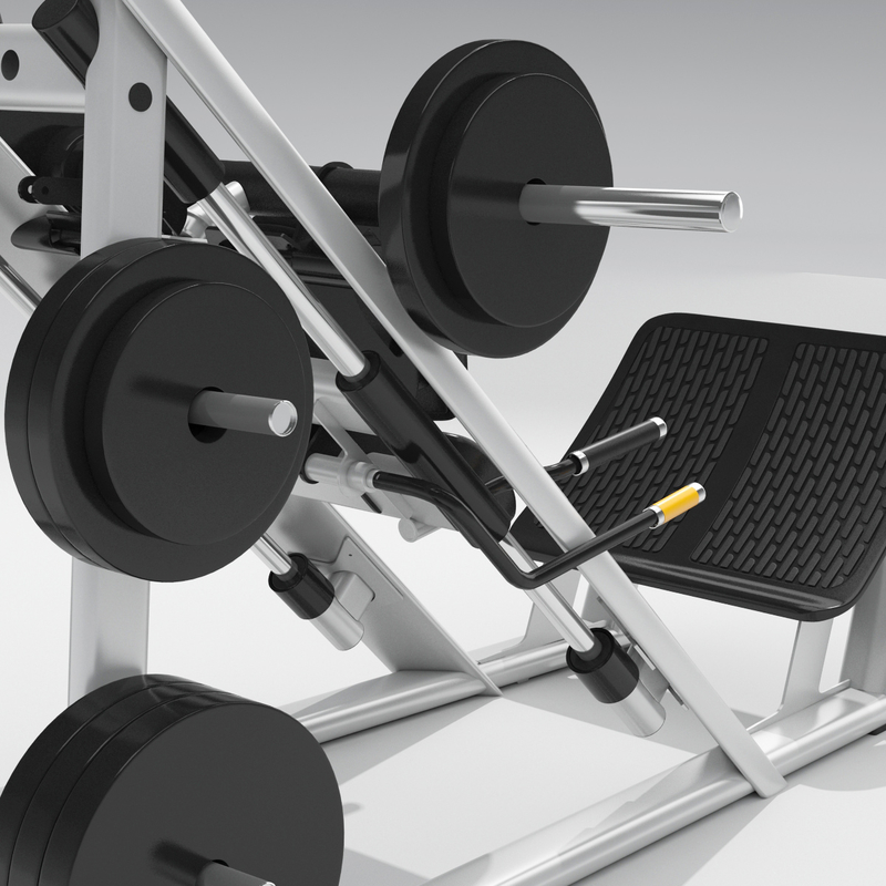 3d precor hack squat model