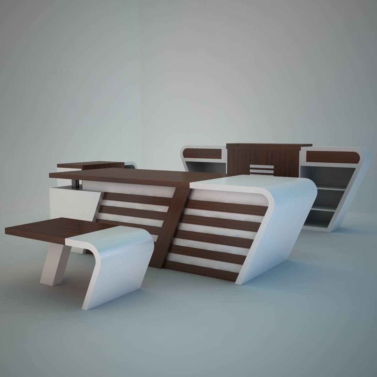 modeled furniture office 3d model