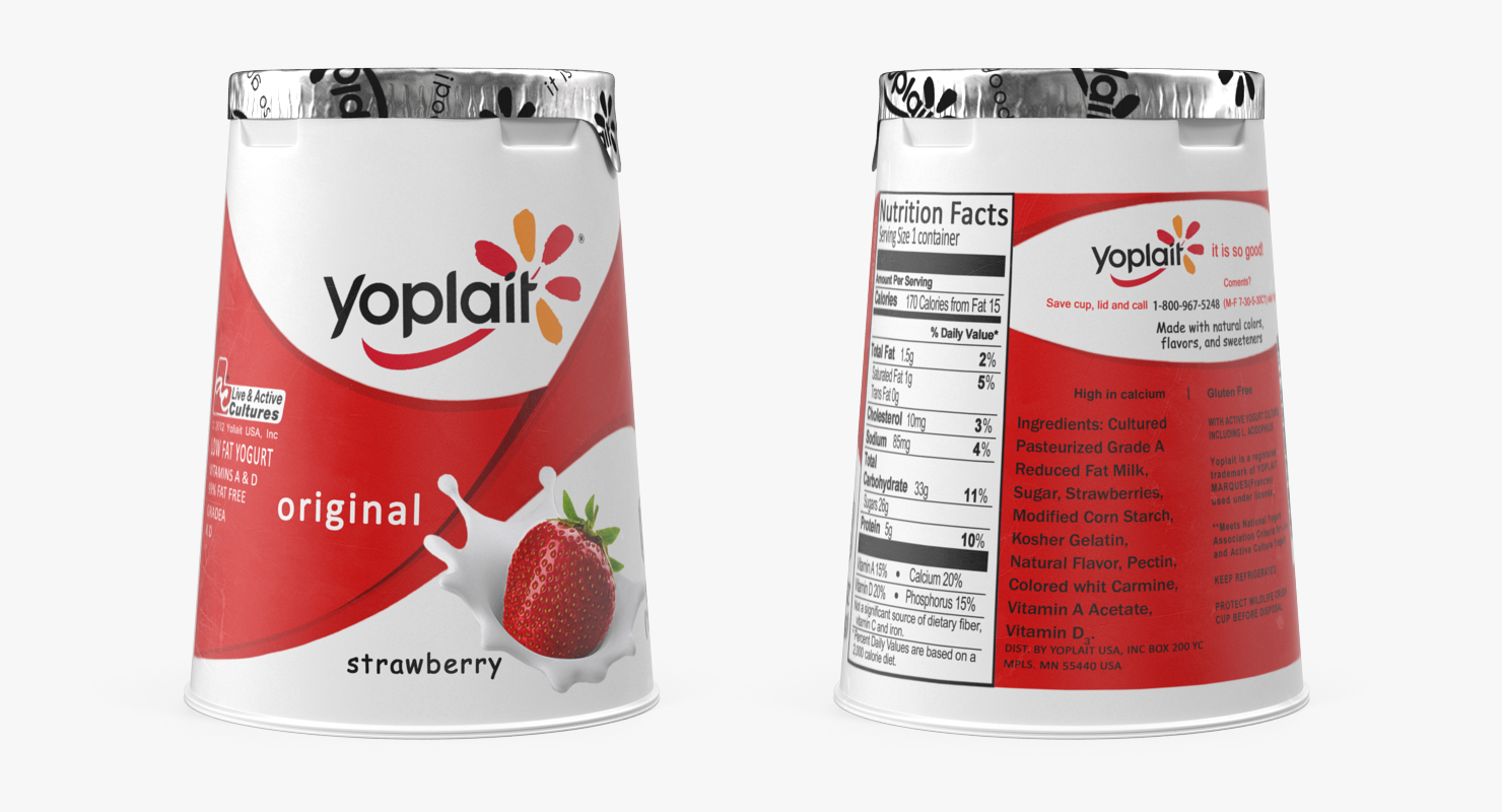 3d model of yogurt cup yoplait