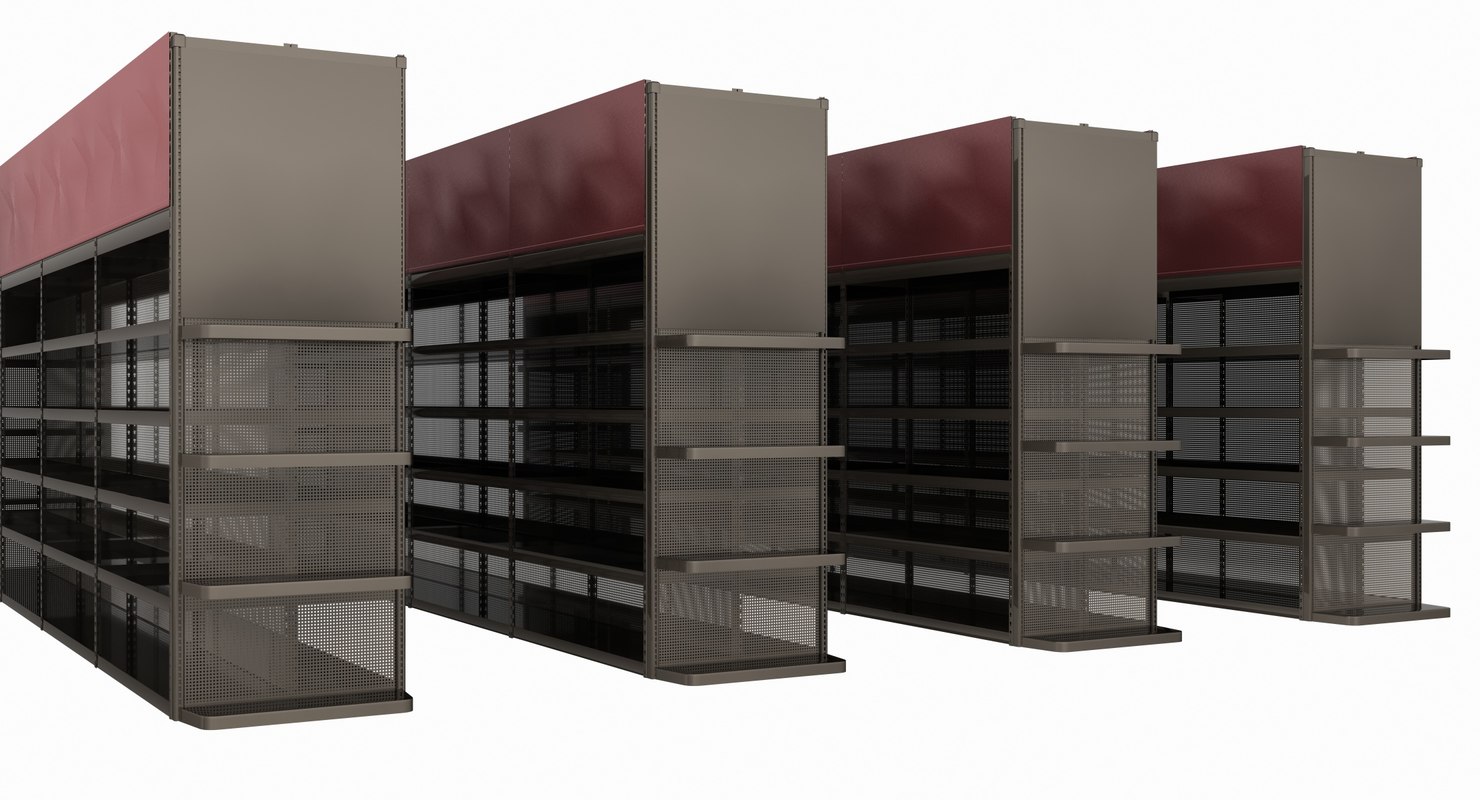 3d store shelving model