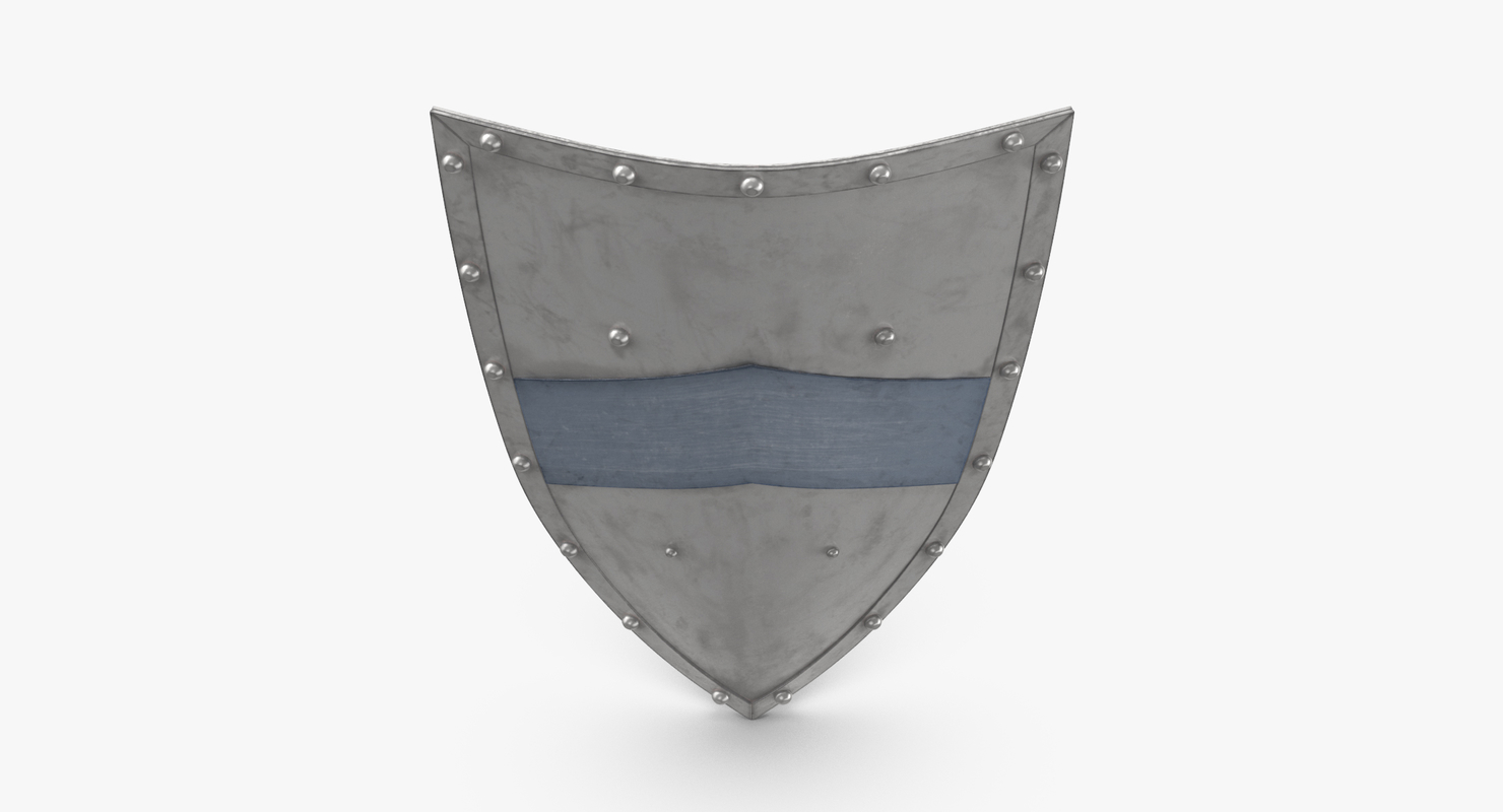 3d medieval metal shield