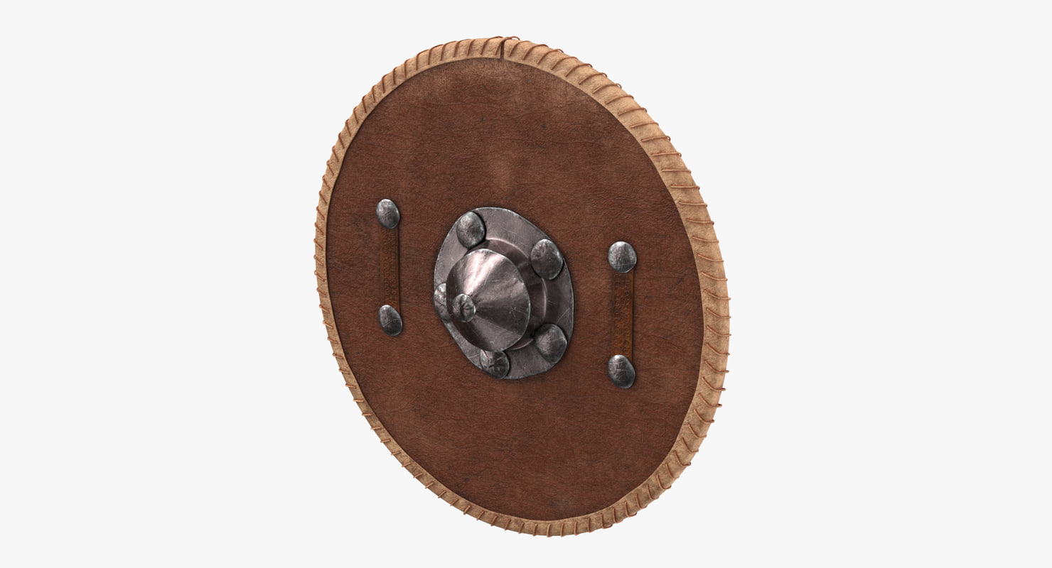 3d medieval leather shield