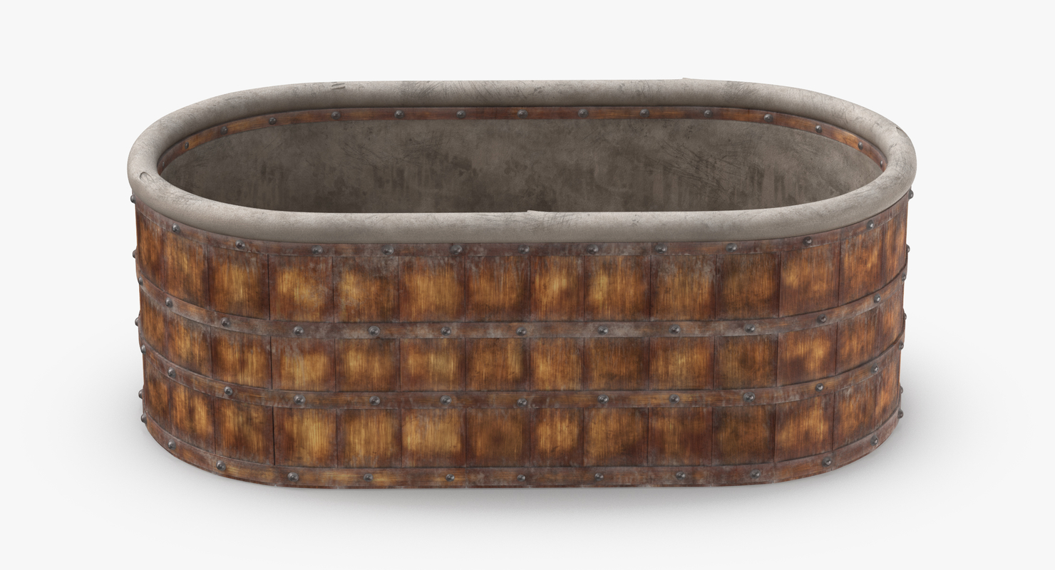 medieval wash tub 02 3d model
