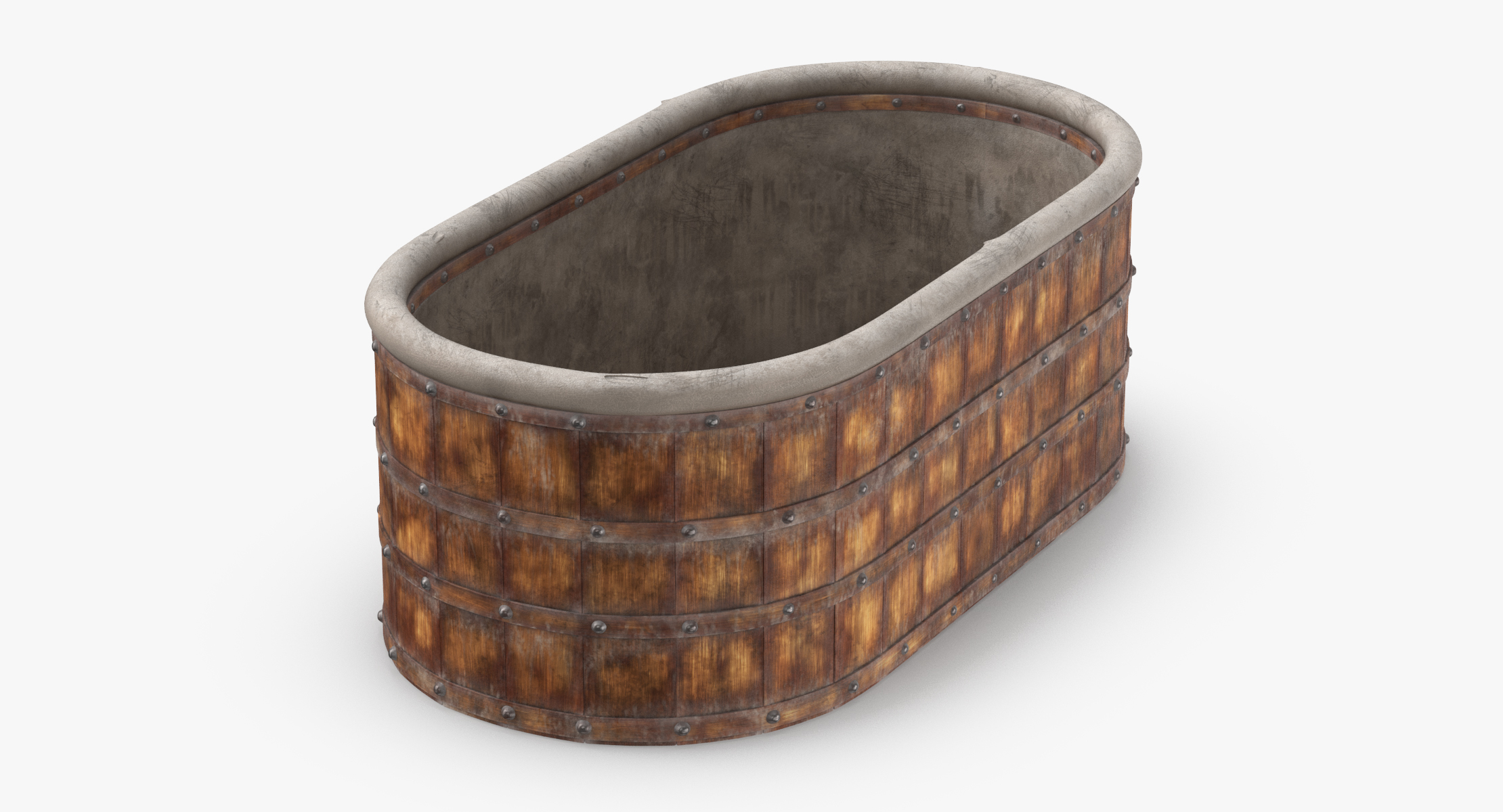 medieval wash tub 02 3d model