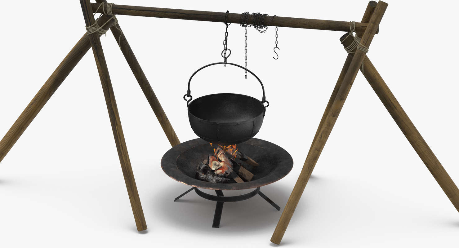 3d medieval cauldron