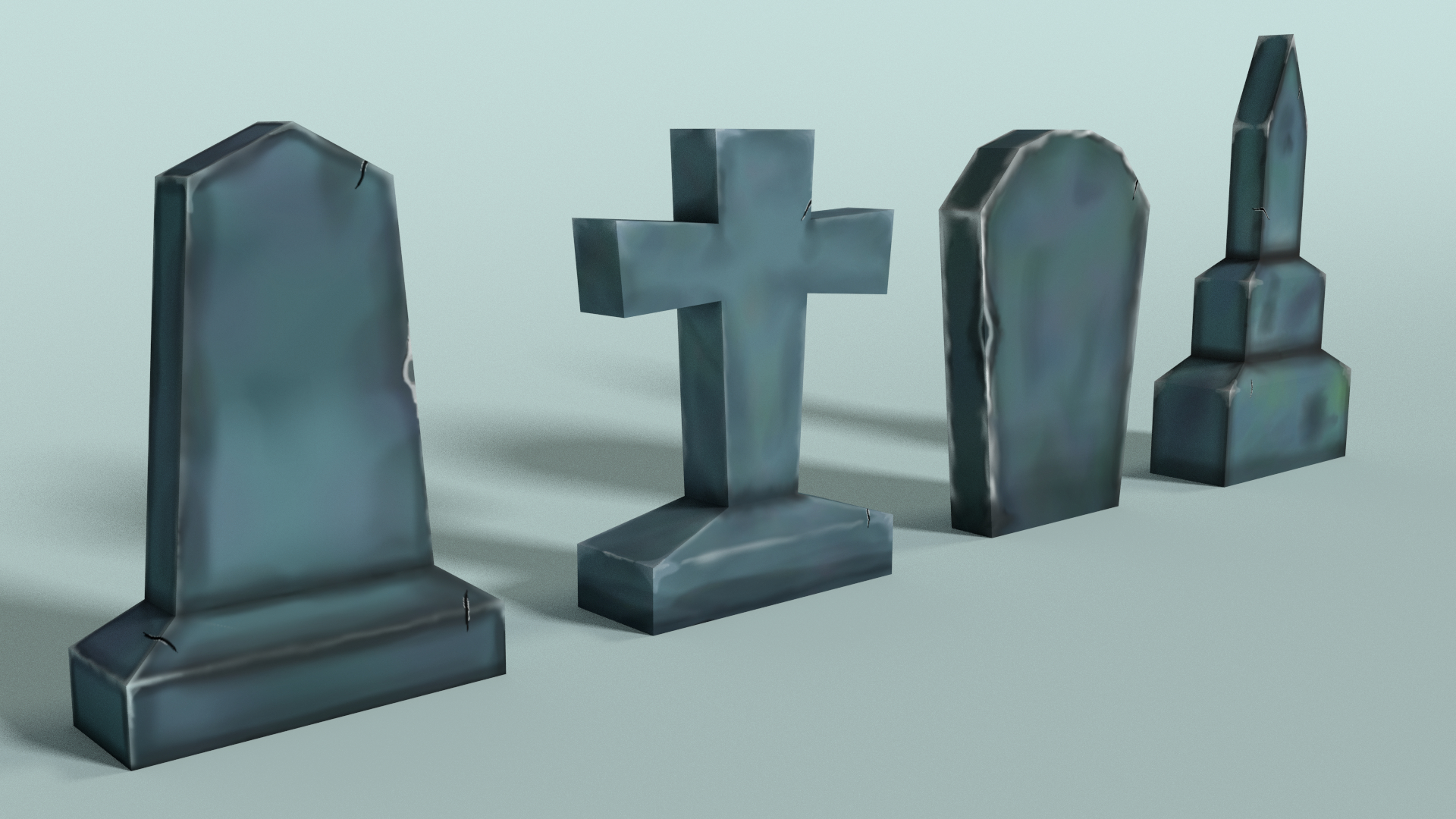 3d gravestones hand painted