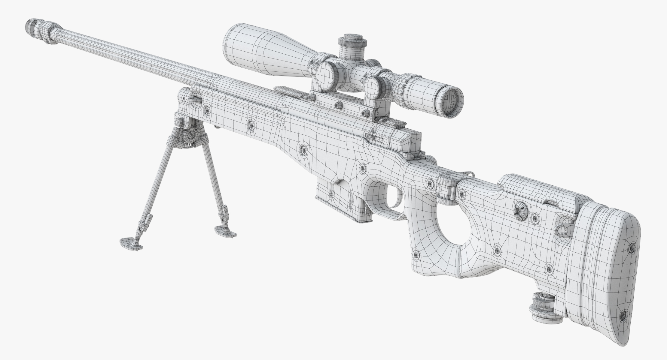 sniper rifle l115a3 3d model
