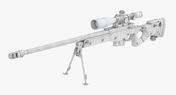 sniper rifle l115a3 3d model