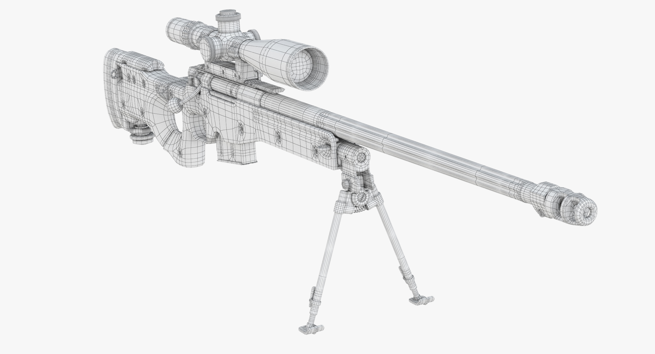 sniper rifle l115a3 3d model