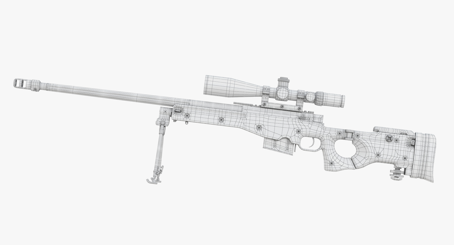 sniper rifle l115a3 3d model