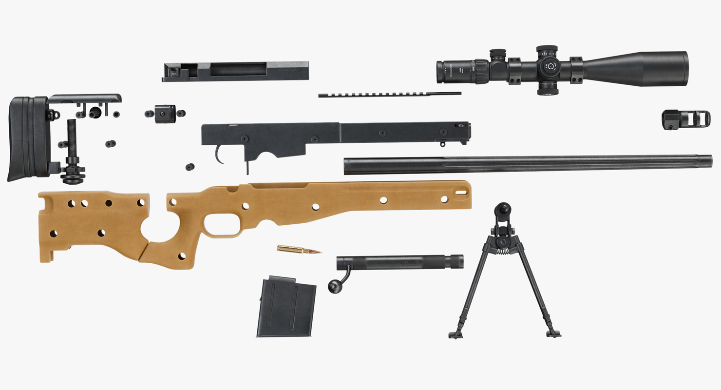 sniper rifle l115a3 3d model