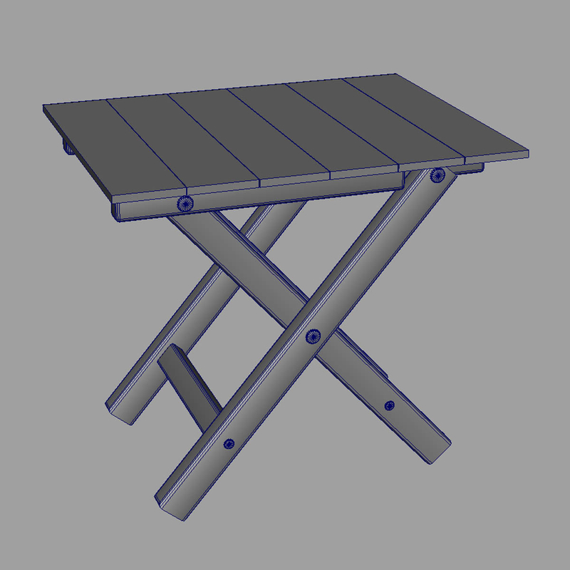 civil war camp table 3d obj