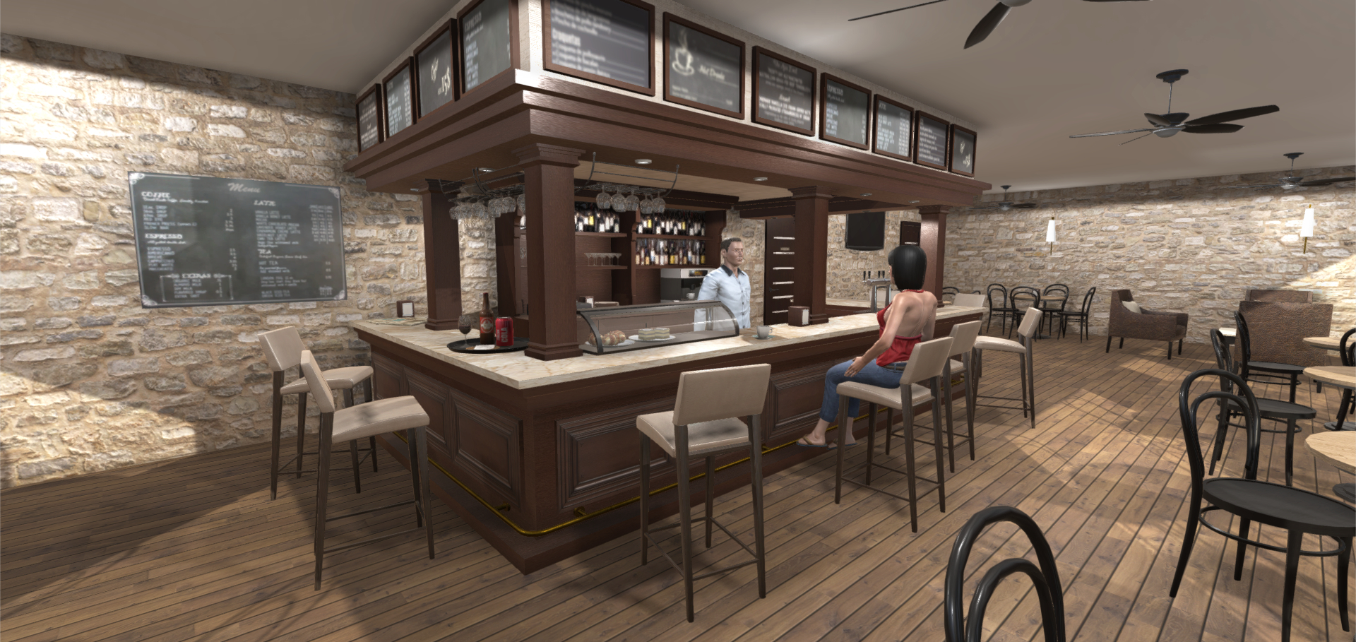 3d interior cafeteria model