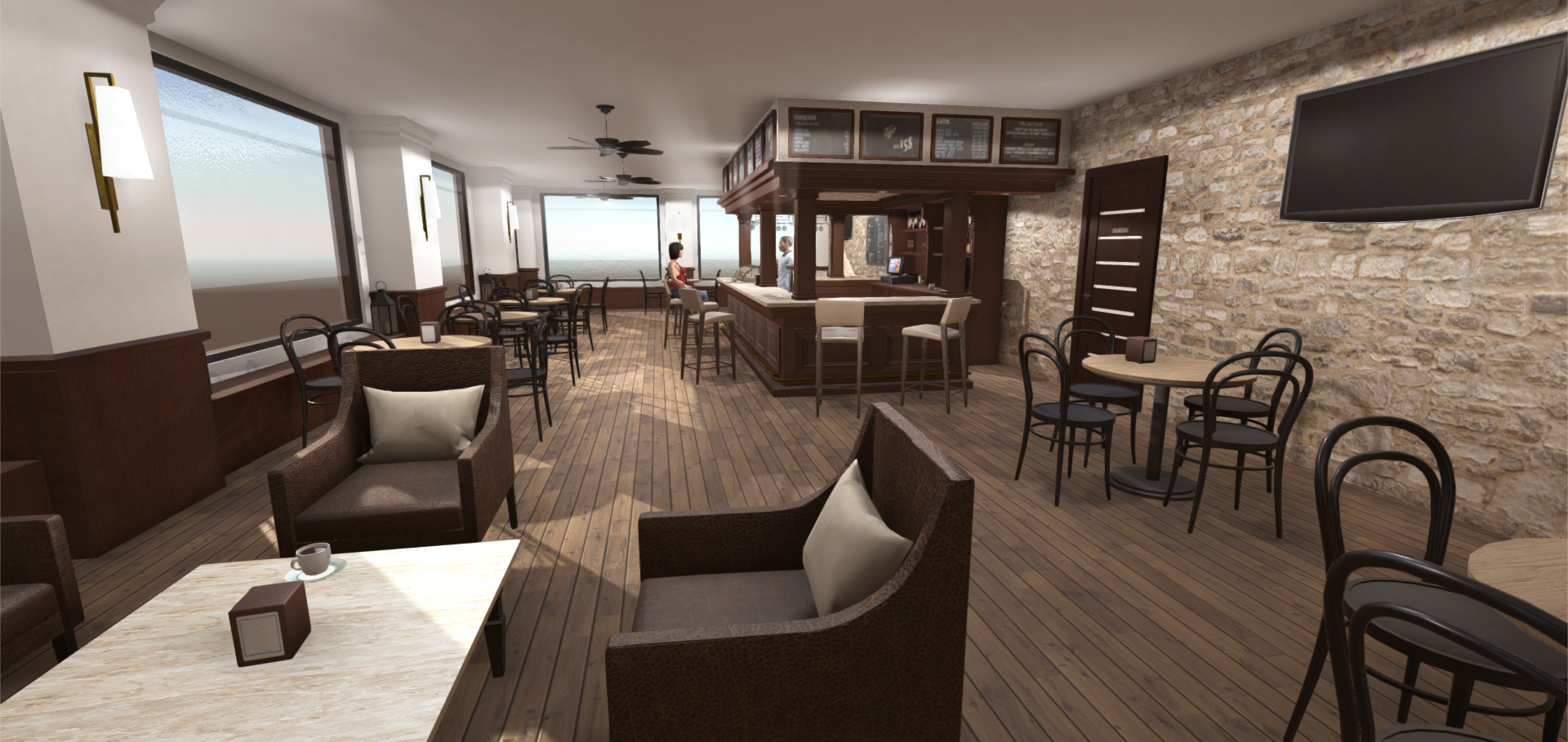 3d interior cafeteria model