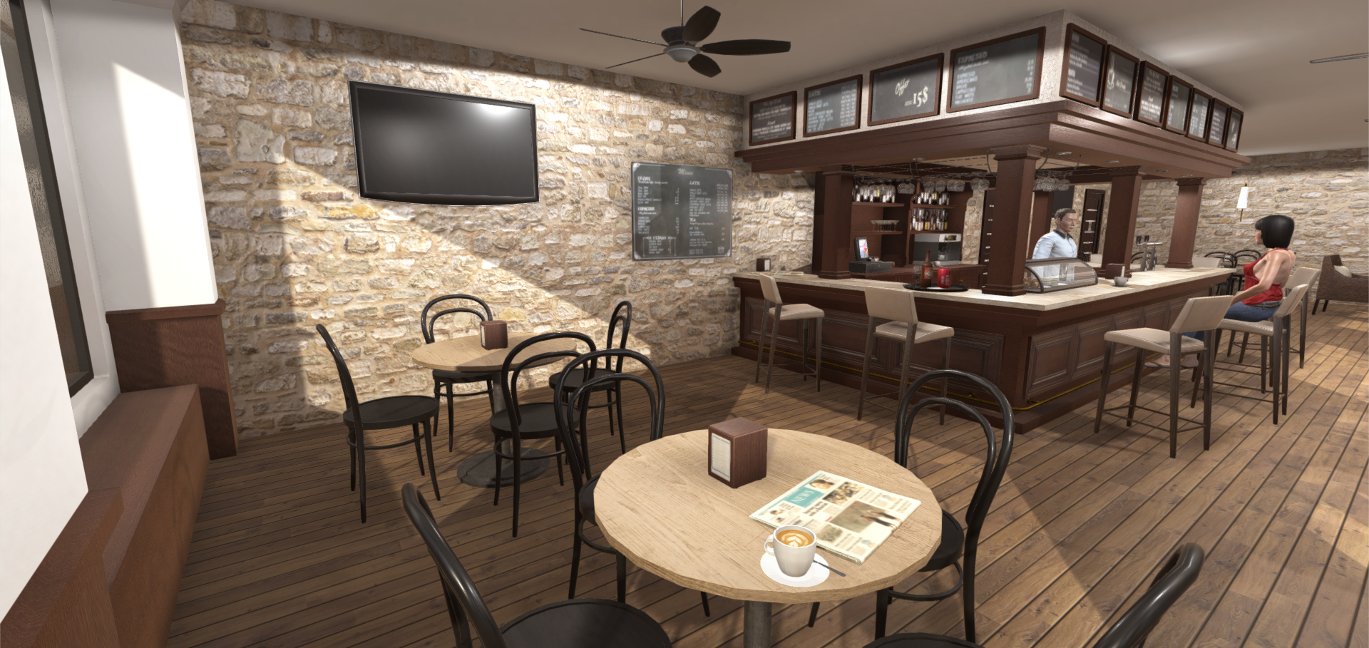3d interior cafeteria model