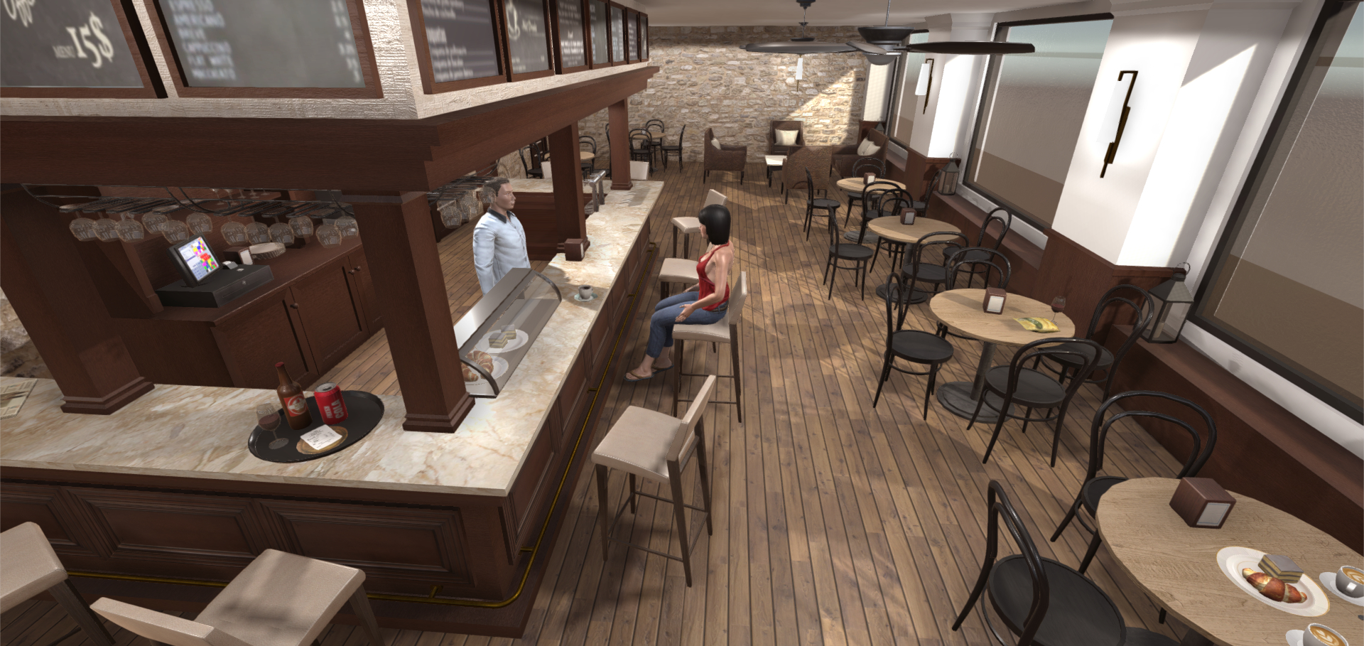 3d interior cafeteria model