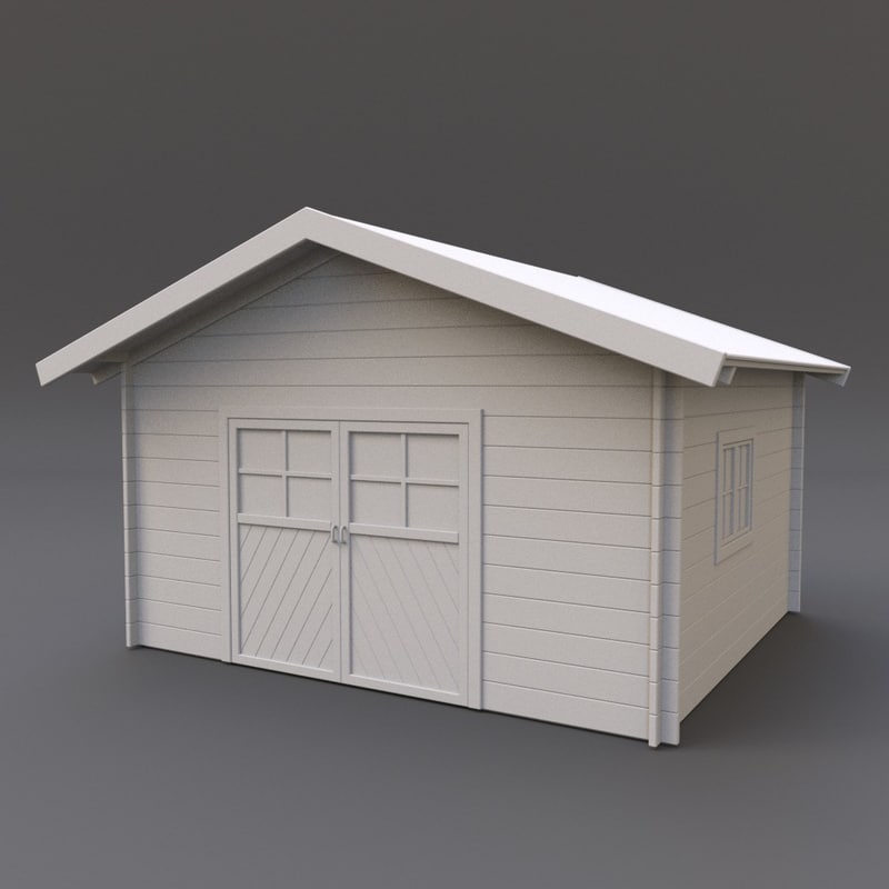 wooden shed 3d model
