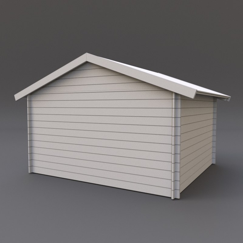 3d wooden shed model