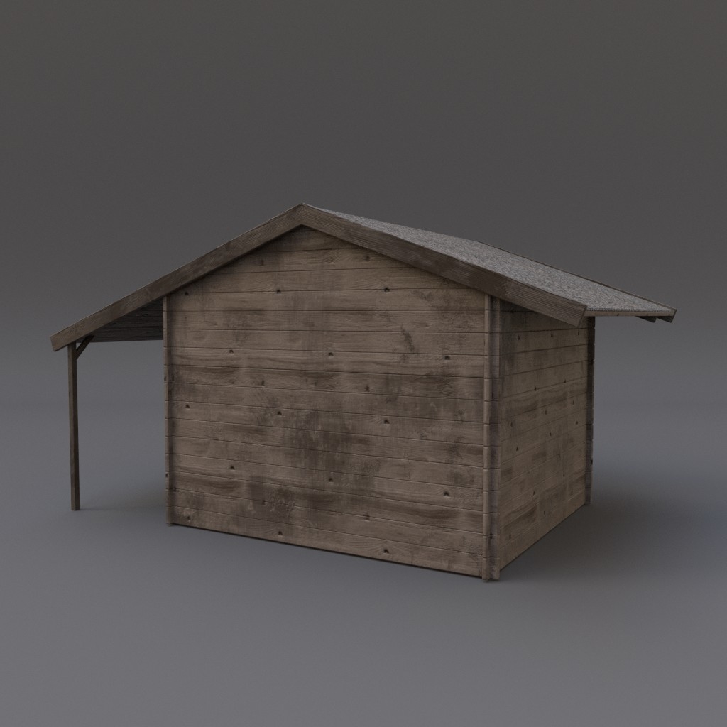 3d wooden shed 03