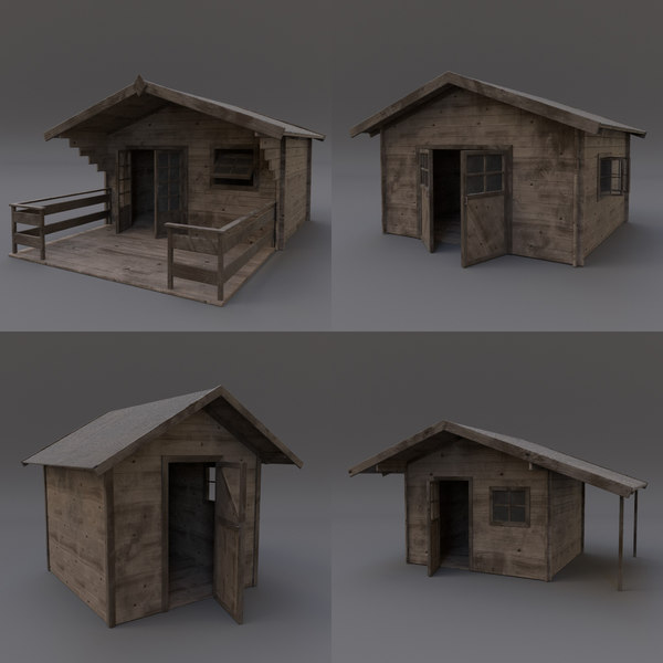 3d concept wooden garden shed