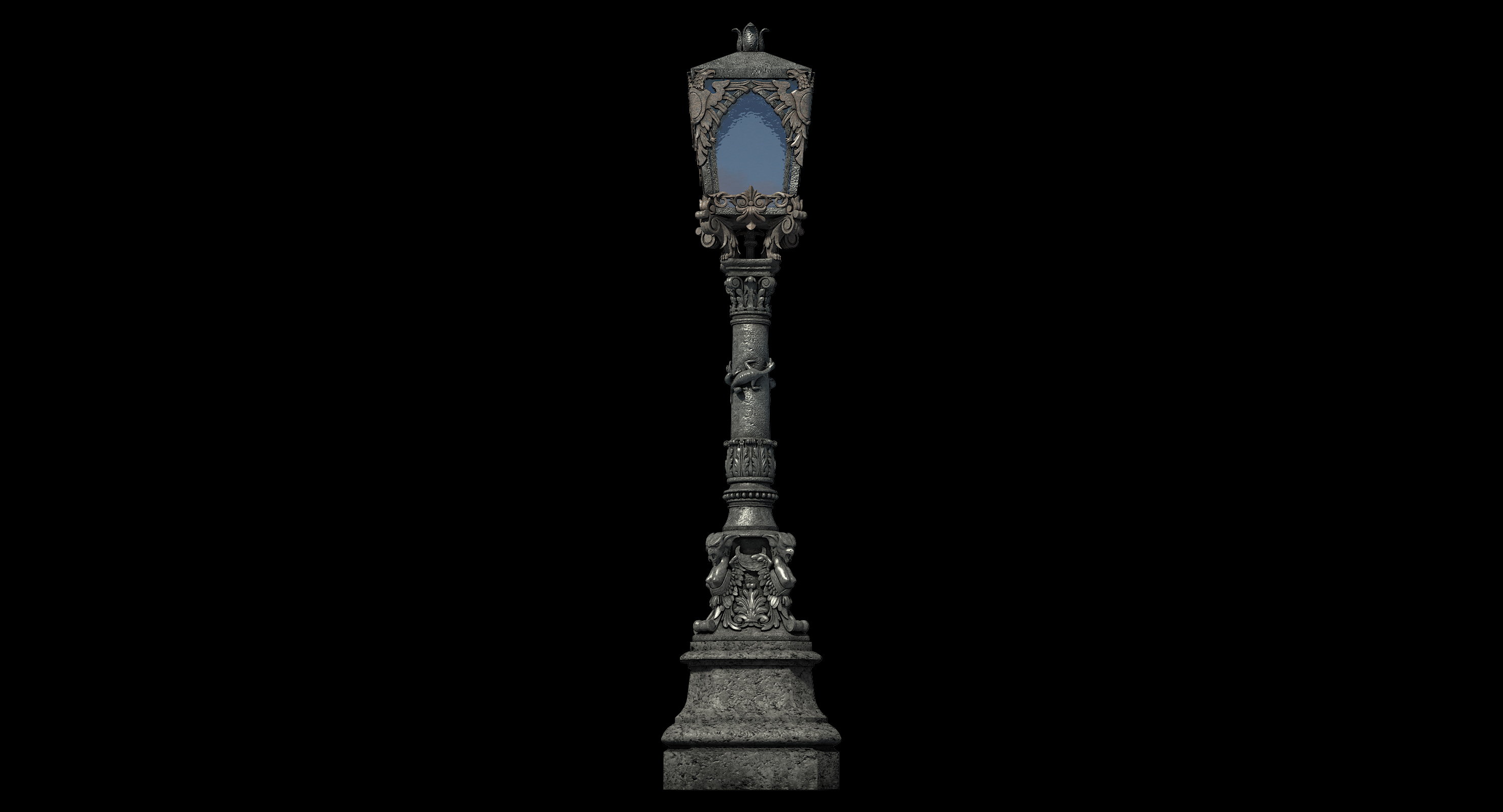 3d gothic street lamp