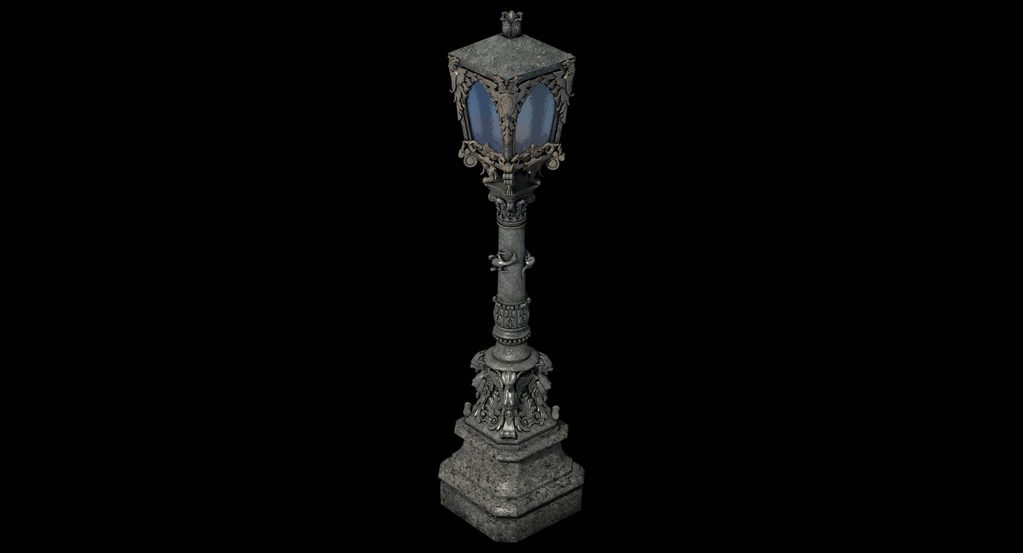 3d gothic street lamp