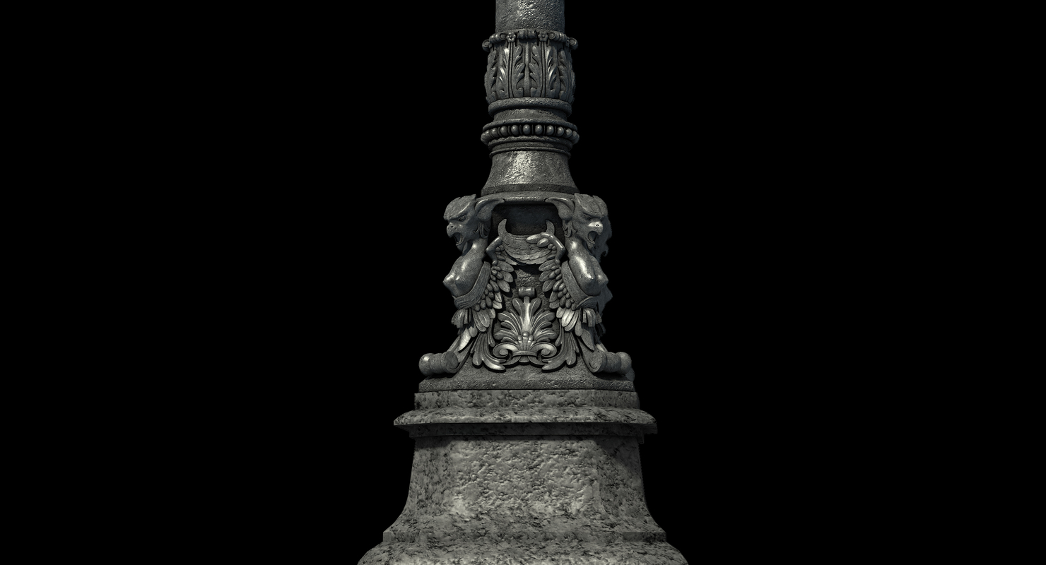 3d gothic street lamp