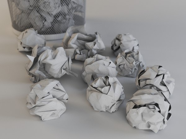 crumpled paper 3d max