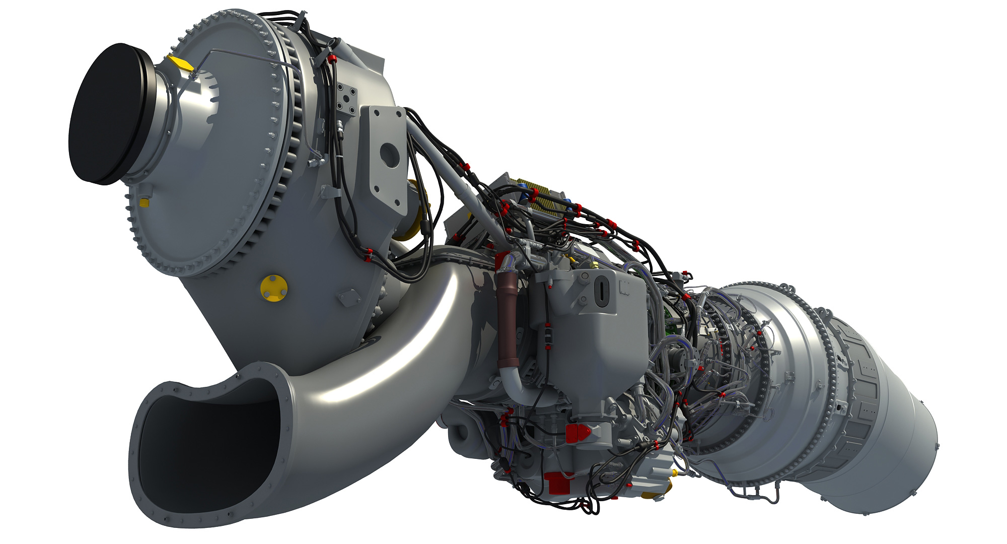europrop tp400-d6 turboprop engine 3d model